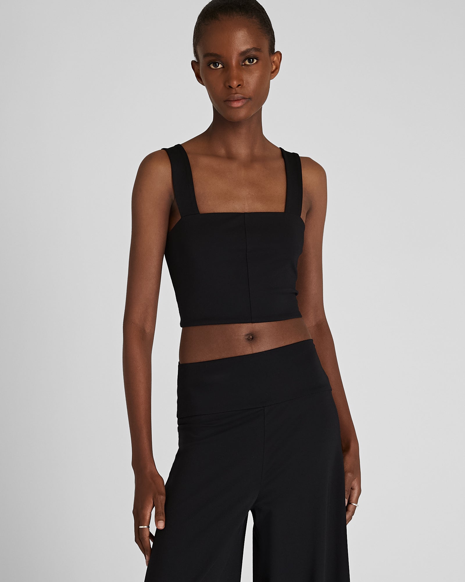 Women's Black Cropped Knit Tank | Club Monaco Corp, CA CA