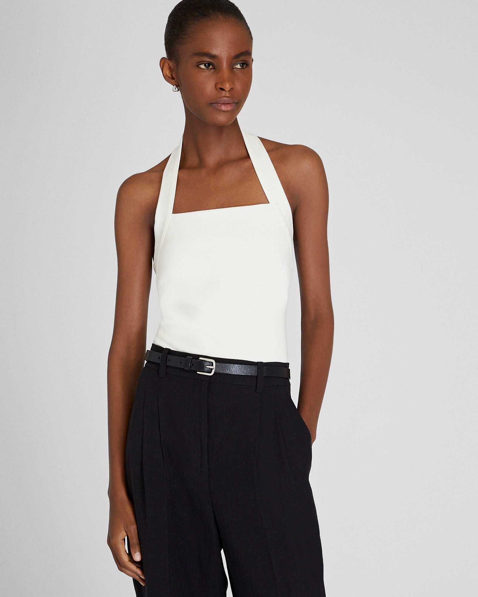 Women's White Bodycon Halter Top | Club Monaco CA