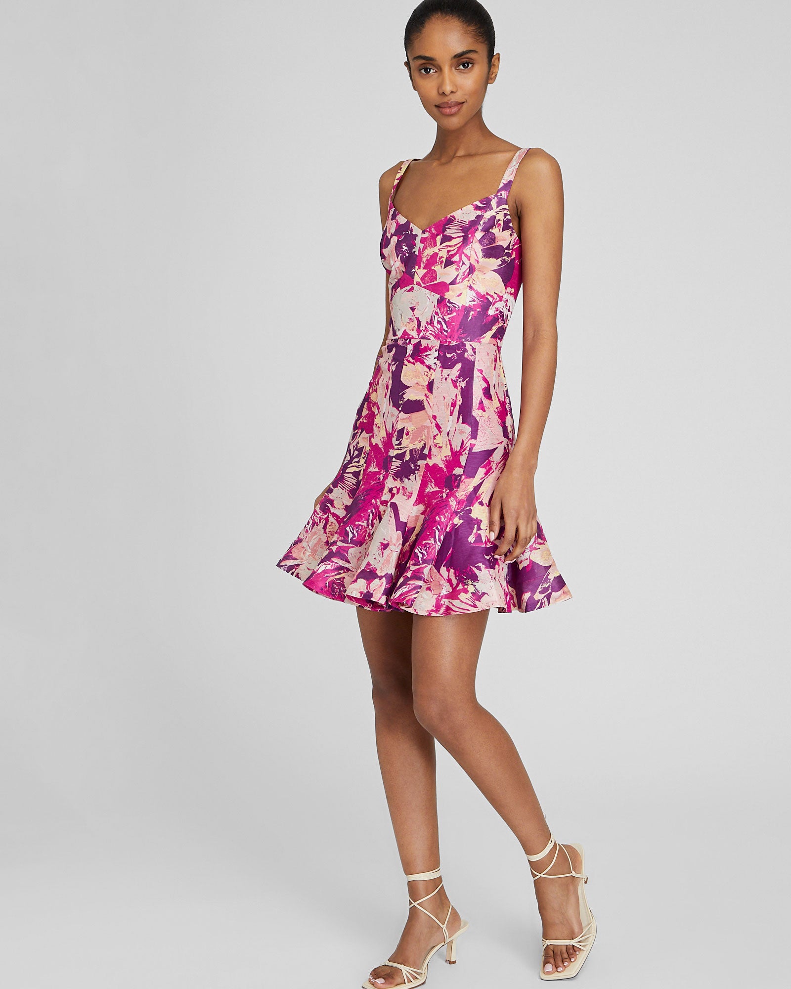 Women's Aster Pink Fluted Hem Mini Dress | Club Monaco CA