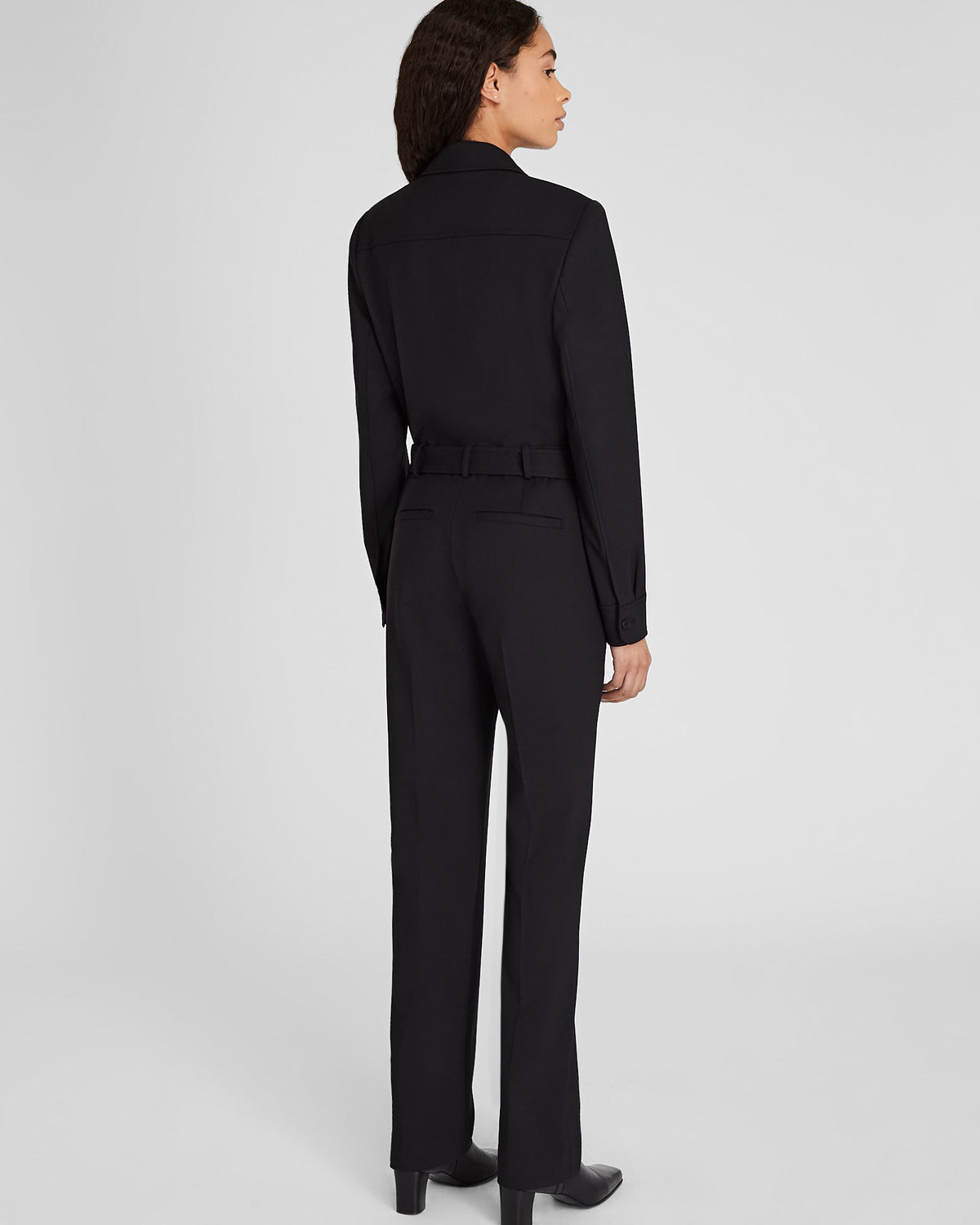 Women's Black Tailored Crepe Jumpsuit | CLUB MONACO CA