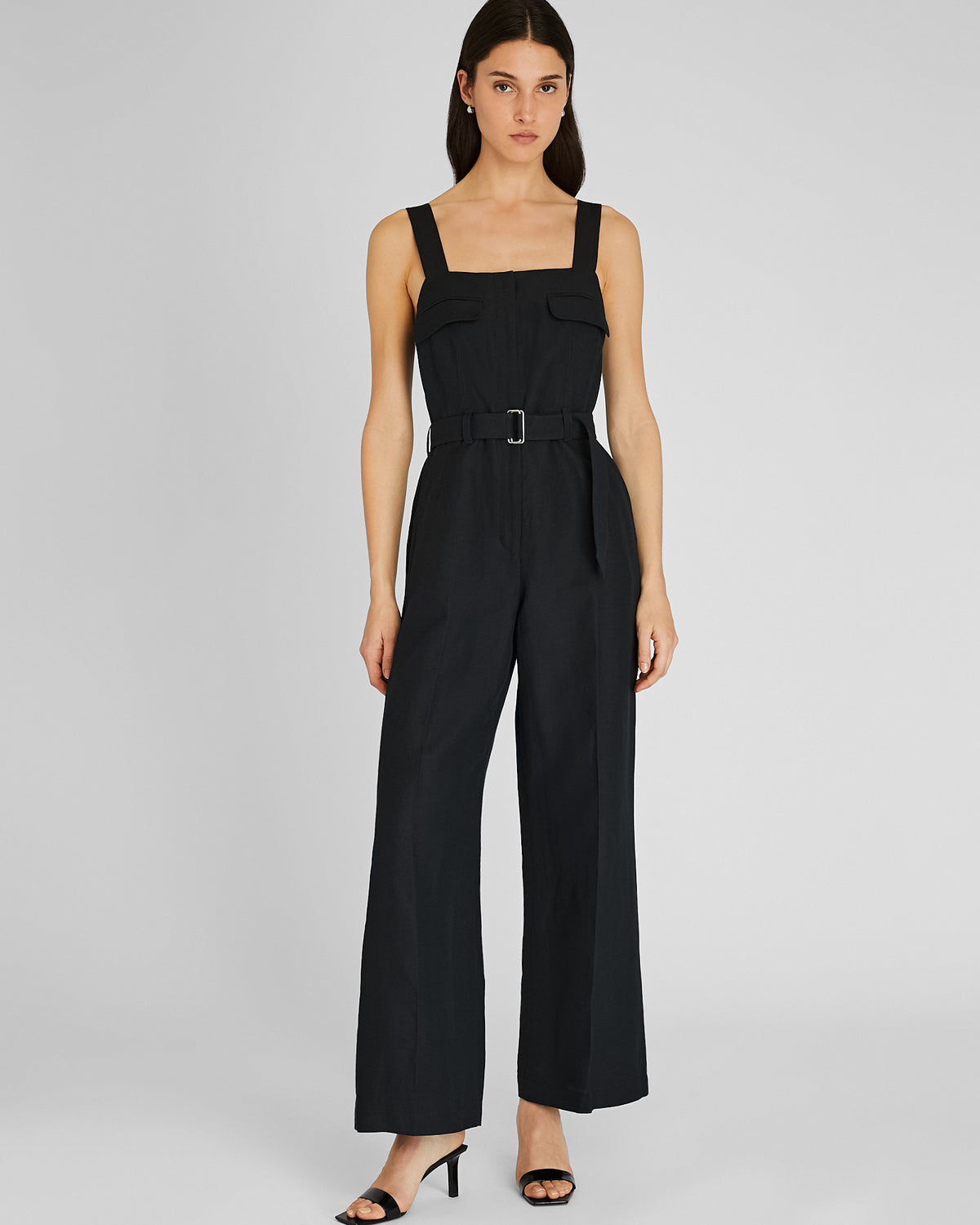 Women's Black Utility Strap Jumpsuit | Club Monaco Corp, CA CA