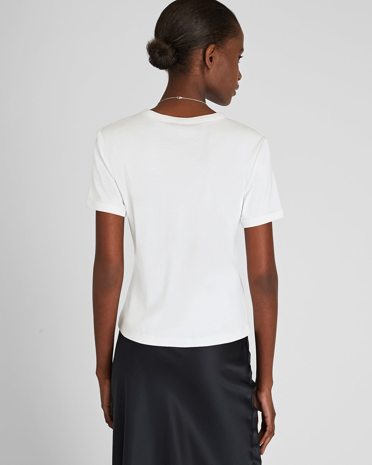 Women's White Compact Micro Rib Tee | Club Monaco CA