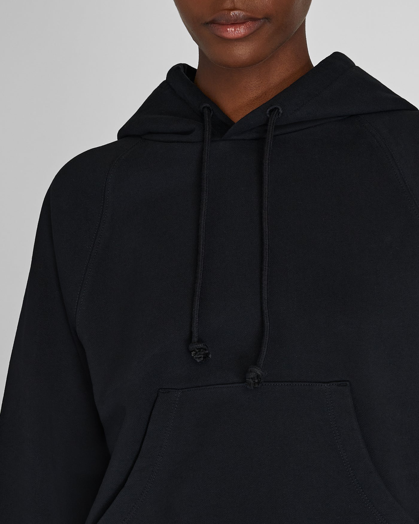 Women's Black Piece-Dyed Loop Back Terry Hoodie | CLUB MONACO CA