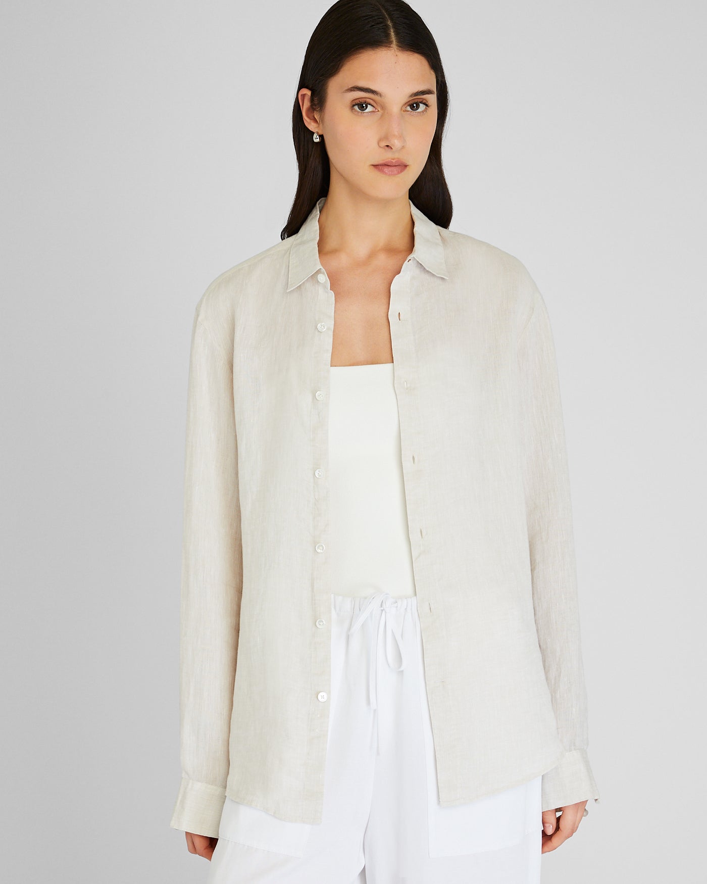 Men's Natural Carlo Bassetti Italian Linen Shirt | Club Monaco Corp, CA CA