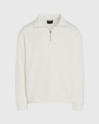 Men's Off White Rib Knit Quarter-Zip | Club Monaco Corp, CA CA