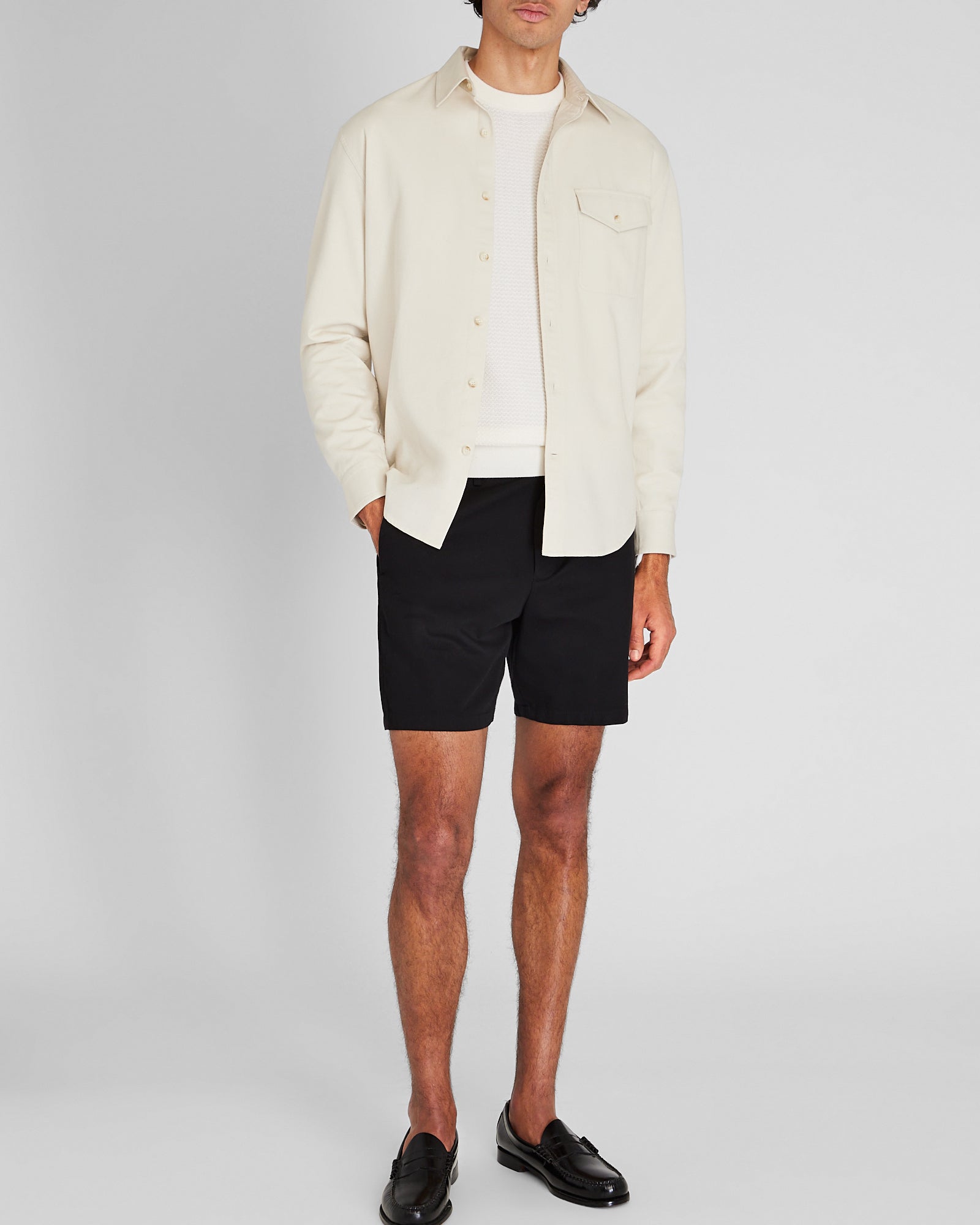 Men's Black Baxter Texture 7" Short | Club Monaco CA